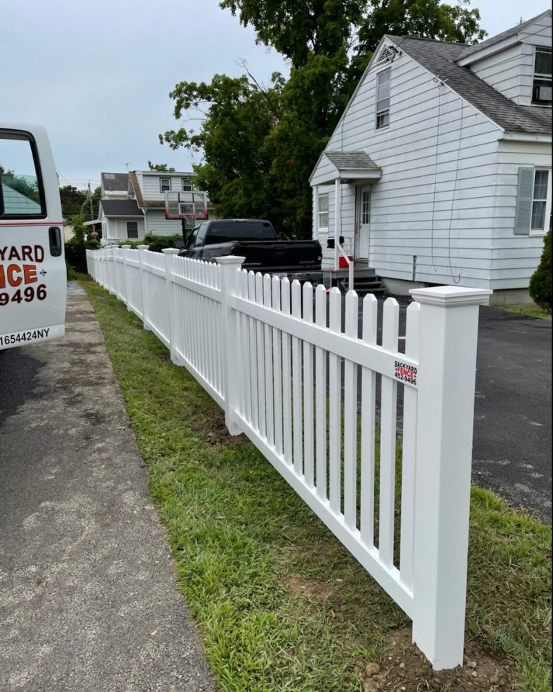 4' PVC Spaced Picket Style - Backyard Fence